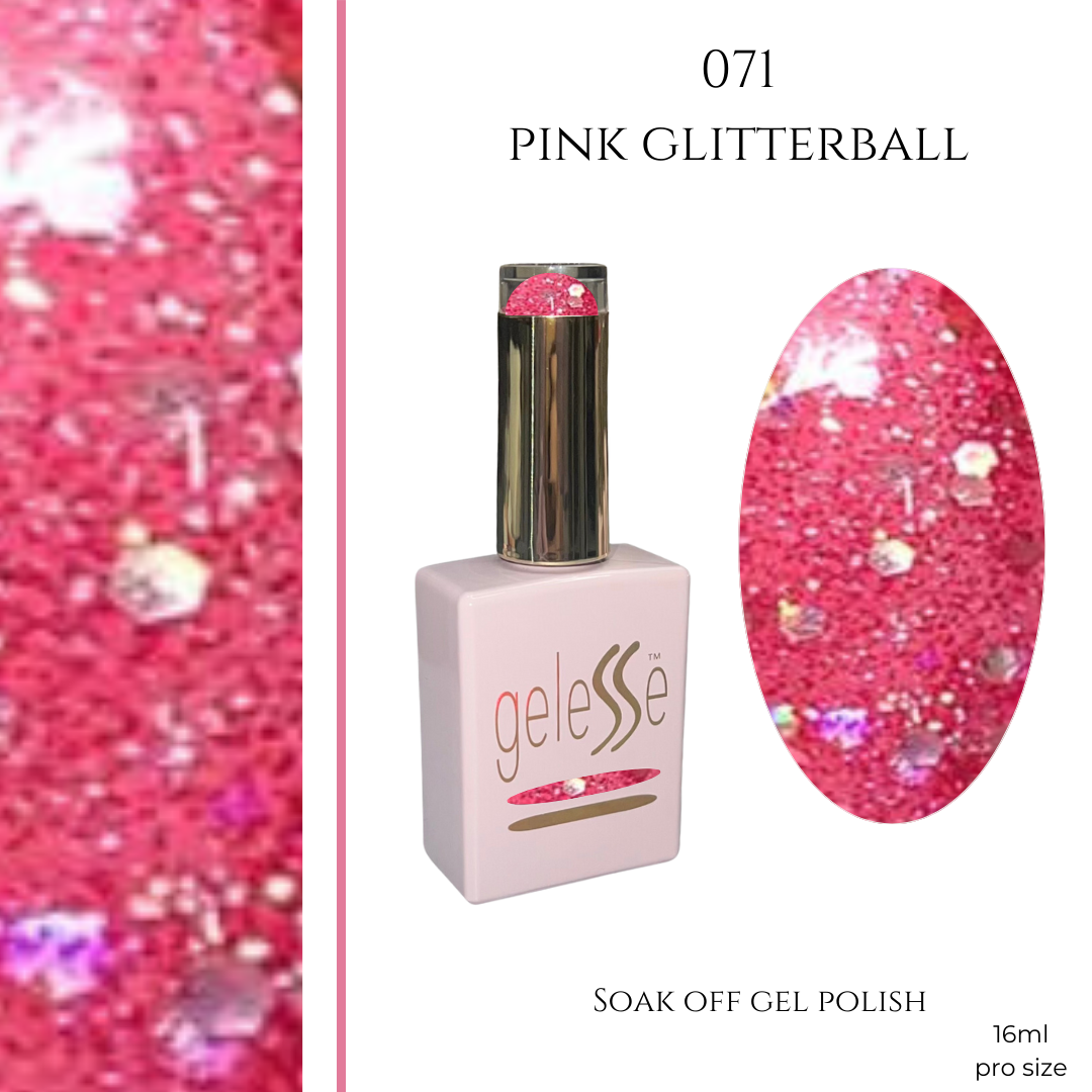 geleSSe 071 Pink Glitterball gel polish - @geleSSeNails