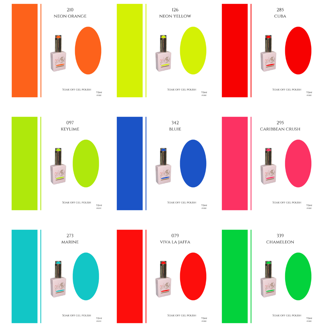 9 mini BRIGHT colours - @geleSSeNails