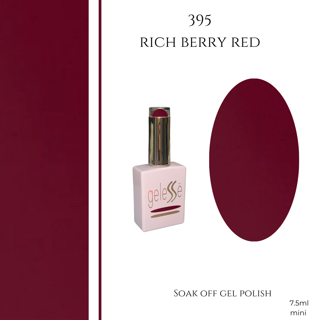 geleSSe gel polish 395 Rich Berry Red mini - @geleSSeNails
